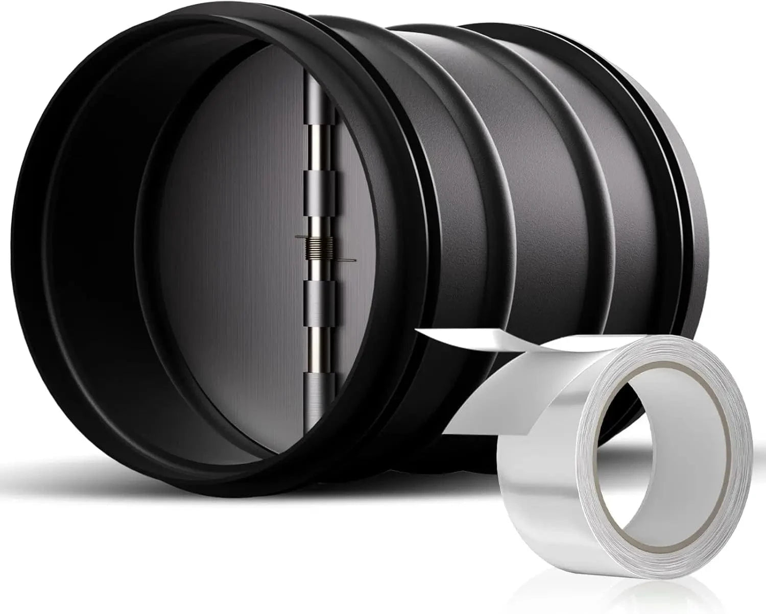 4 Inch Backdraft Damper with Aluminum Foil Tape – One-Way Airflow Control