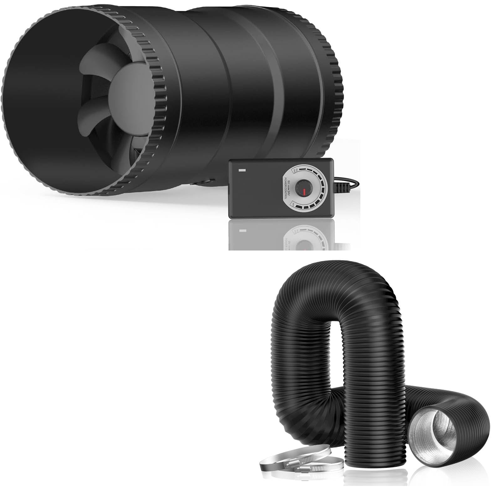 PowerDual P6 | 150 mm Inline Duct Fan with Speed Controller and 6 Inch ...